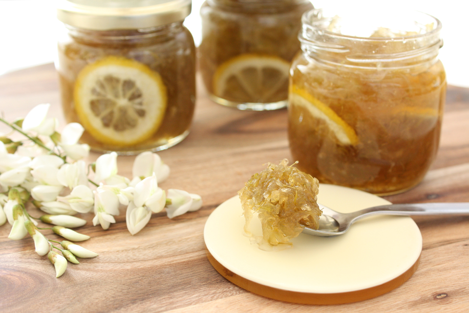 Sweet conserve of locust blossoms